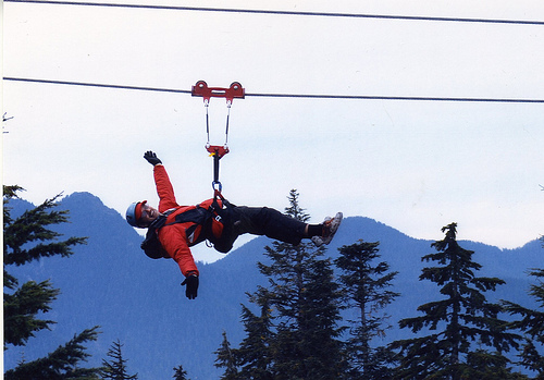Ziplining Grouse Mountain North Vancouver British Columbia Canada
