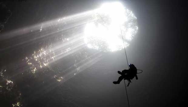 Caving Spelunking Jomblang Cave Yogyakarta Indonesia
